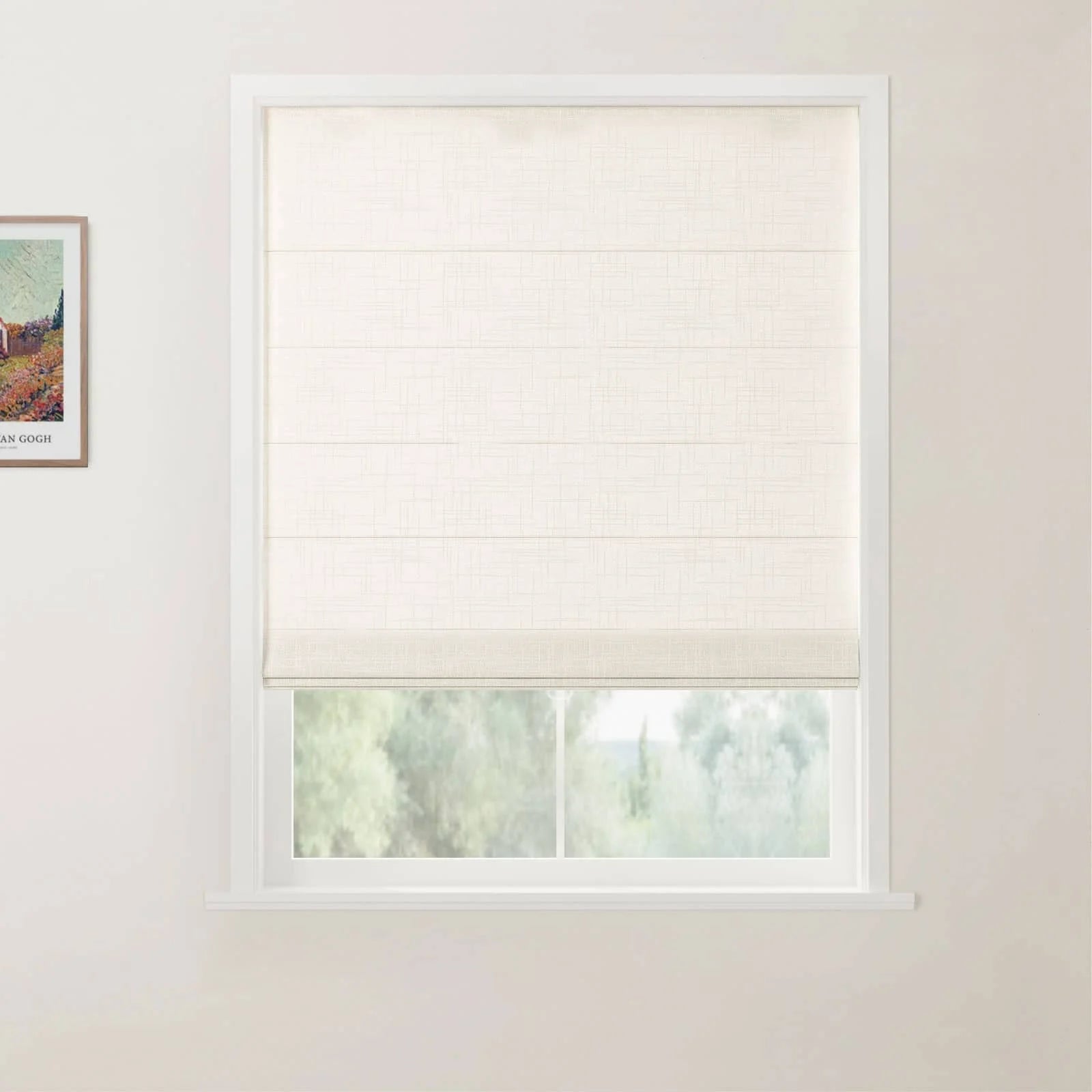 Jair Linen Back Slat Cordless Roman Shades | ChadMade